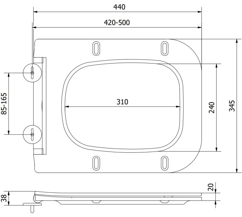 Mexen, Mexen Madox deska wolnoopadające slim, duroplast, czarna mat - 39154085