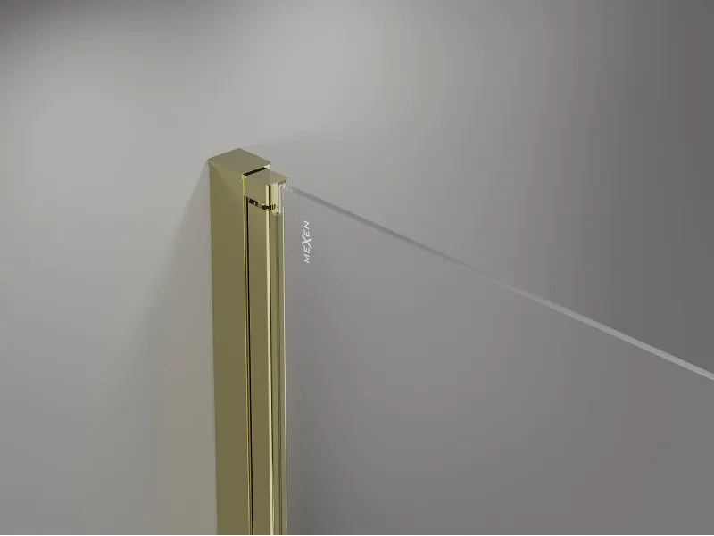 Mexen Mist-B, 1-křídlé sprchové dveře 110 cm, čiré sklo, zlatý lesklý profil, 8A2-110-001-50-00