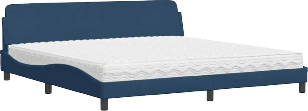 Postel s matrací Dover modrá 200 x 200 cm textil 3208470