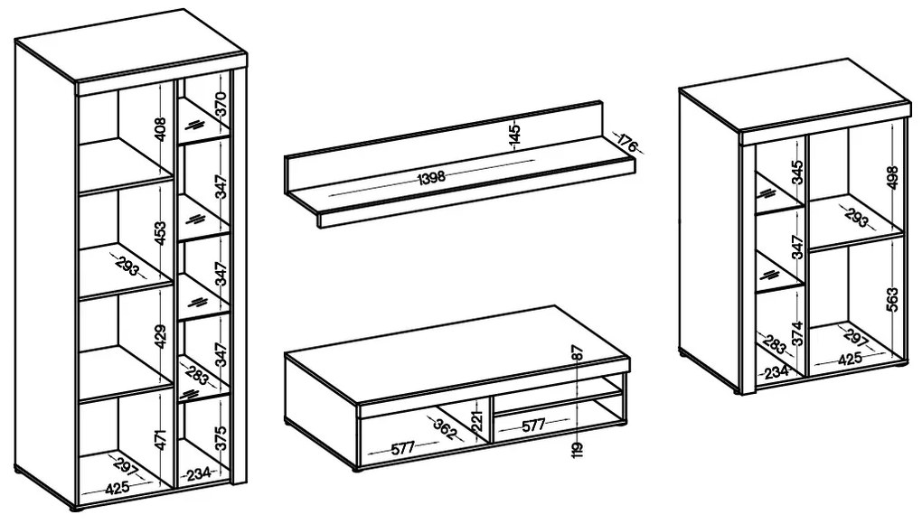 FALCO Obývací stěna Rizo Odstín: Písková béžová