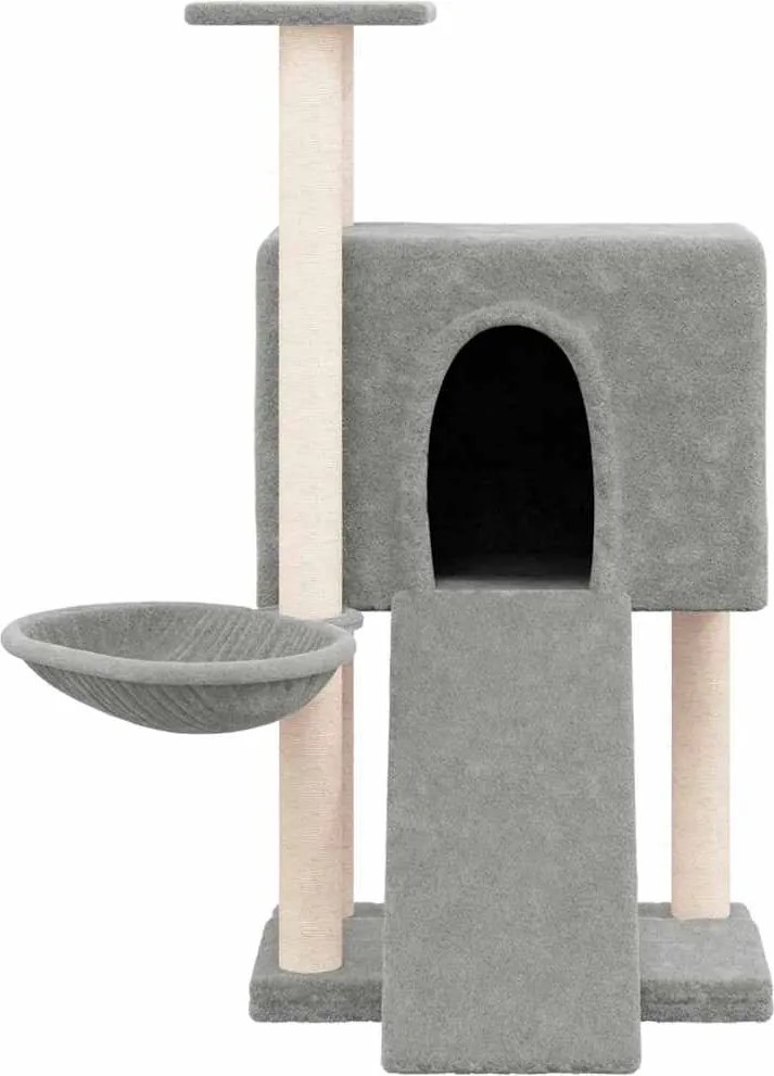 Škrabadlo pro kočky se sisalovými sloupky světle šedé 96 cm 171646