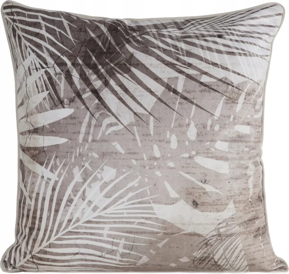 Dekorativní povlak na polštář Salma 60x60 Eurofirany krémově béžový, popelavá zahrada