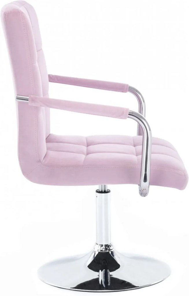 LuxuryForm DESIGN Otočná židle VERONA VELUR na stříbrném talíři - levandule
