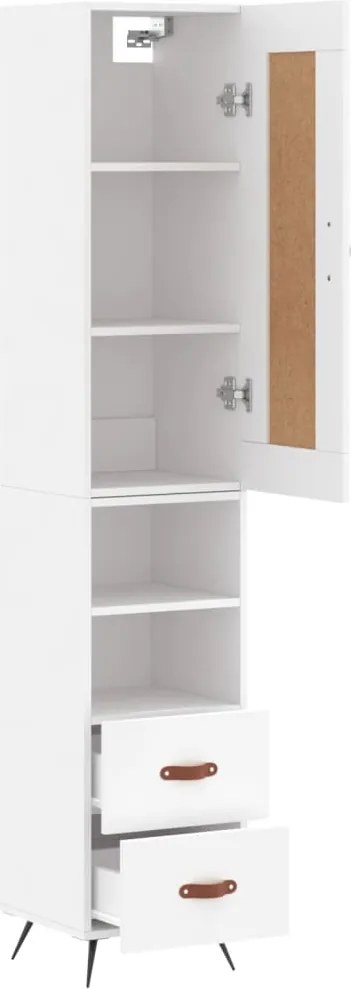 Skříň highboard bílá 34,5 x 34 x 180 cm kompozitní dřevo 3200233