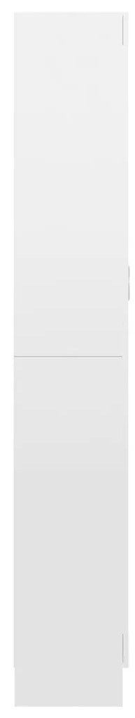 Prosklená skříň bílá vysoký lesk 82,5x30,5x185,5 cm dřevotříska - Default Title