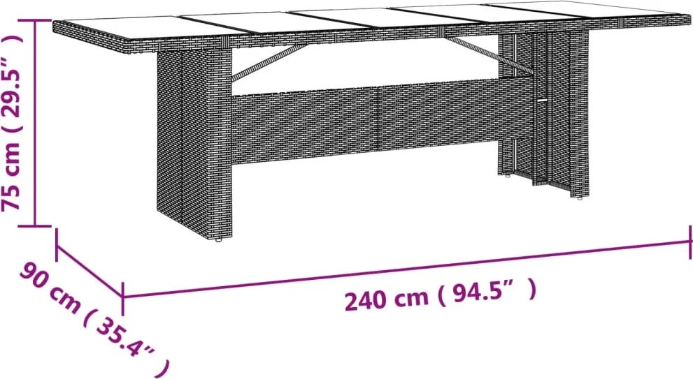 11dílný zahradní jídelní set s poduškami béžový polyratan 3277588