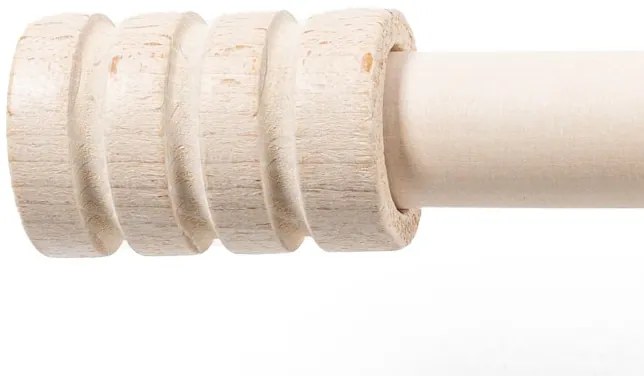 Záclonová tyč s háčky Rullo 240 cm, bílé dřevo