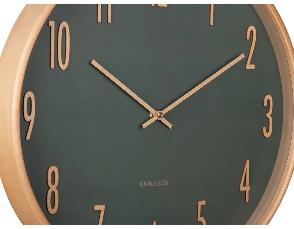 Karlsson 5996GR designové nástěnné hodiny zelená, pr. 40 cm