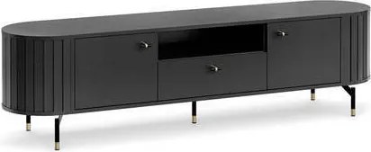 XXXLutz KOMODA POD TELEVIZI, černá, barvy zlata, 180,1/49/40 cm Milino - Online Only obývací stěny - 002238000714