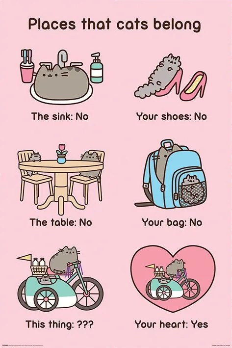 Plakát - Pusheen (Places Cats Belong)