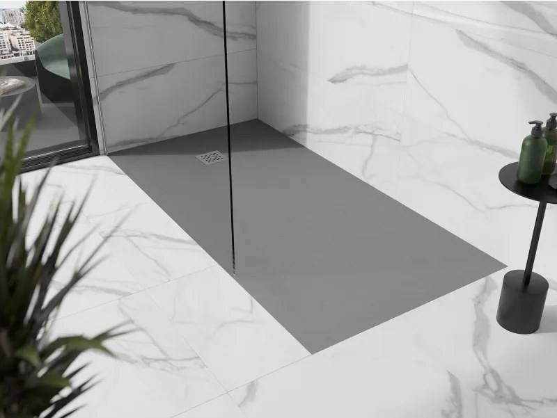 Mexen Stone+, obdélníková vanička z minerálního kompozitu 180 x 70 cm, šedá-betonová, 44617018