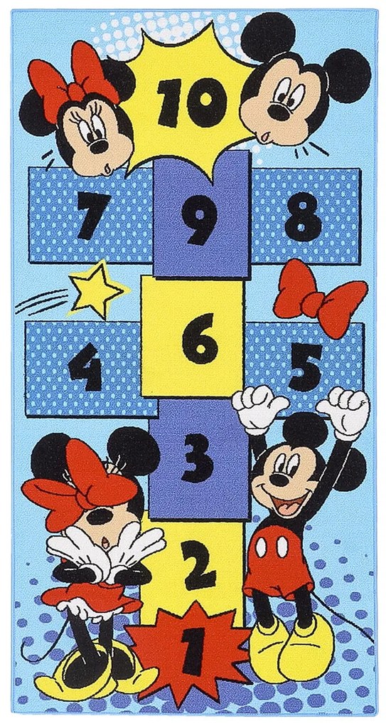 Koberce Breno Kusový koberec HOPSCOTCH Mickey a Minnie Pop-it, Vícebarevné, 80 x 160 cm