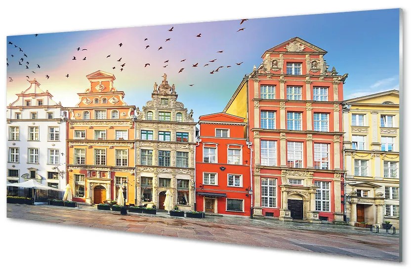 akrylový obraz Gdańsk budovy staré město 100x50 cm