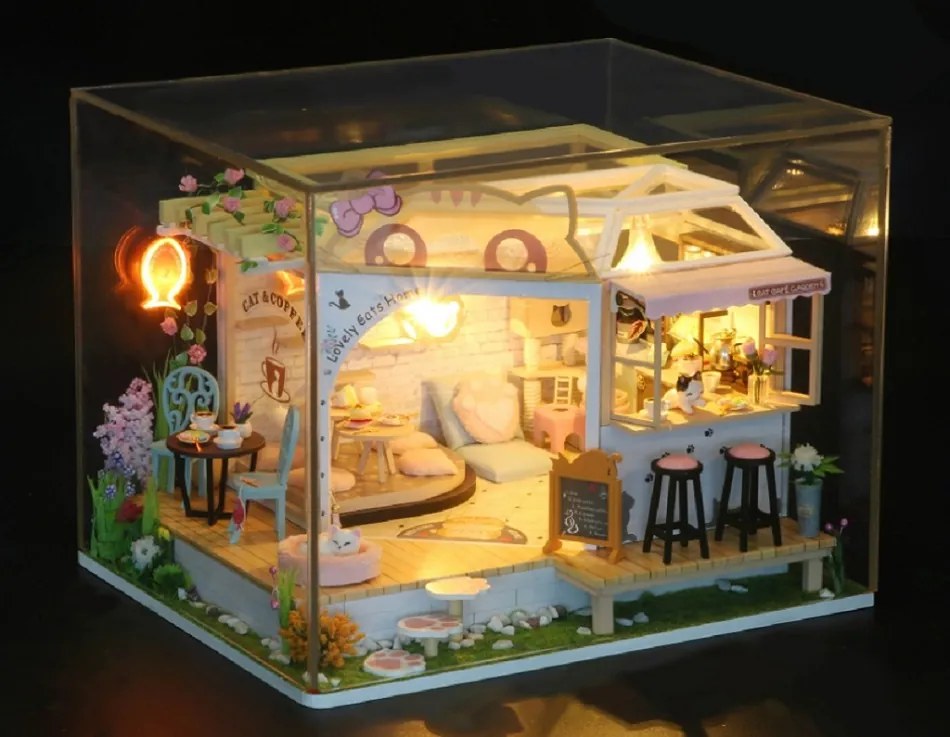 2Kids Toys miniatura domečku Kočičí kavárna se zahrádkou