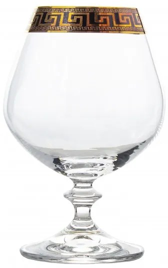 BOHEMIA ANGELA VERSO GOLD SKLENICE NA BRANDY 400 ML SADA 6 KS