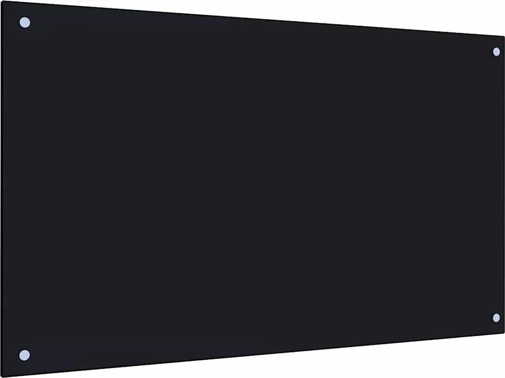 Kuchyňský panel černý 100 x 60 cm tvrzené sklo 249492