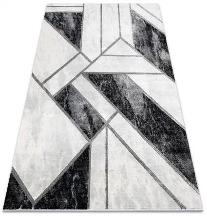 Dywany Luszczow Kusový koberec EMERALD EXCLUSIVE 81953 mramor, geometrický černý / stříbrný Rozměr koberce: 140 x 190 cm