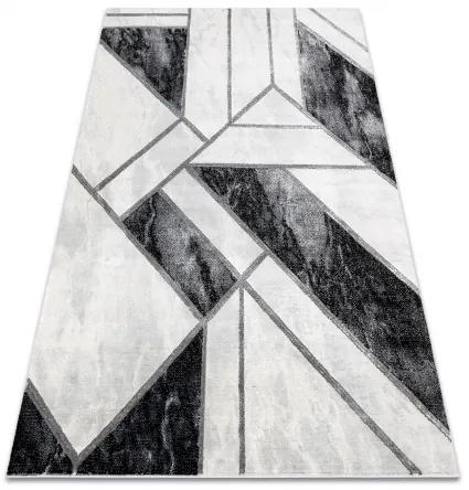 Dywany Luszczow Kusový koberec EMERALD EXCLUSIVE 81953 mramor, geometrický černý / stříbrný Rozměr koberce: 280 x 370 cm
