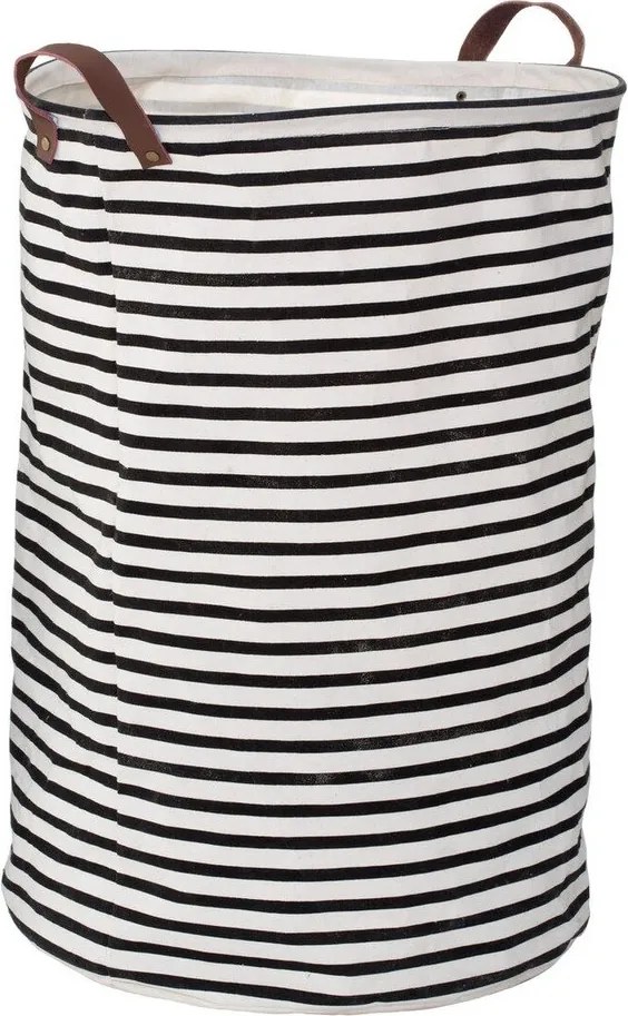 Černobílý látkový koš na prádlo 54 l Stripe – Premier Housewares