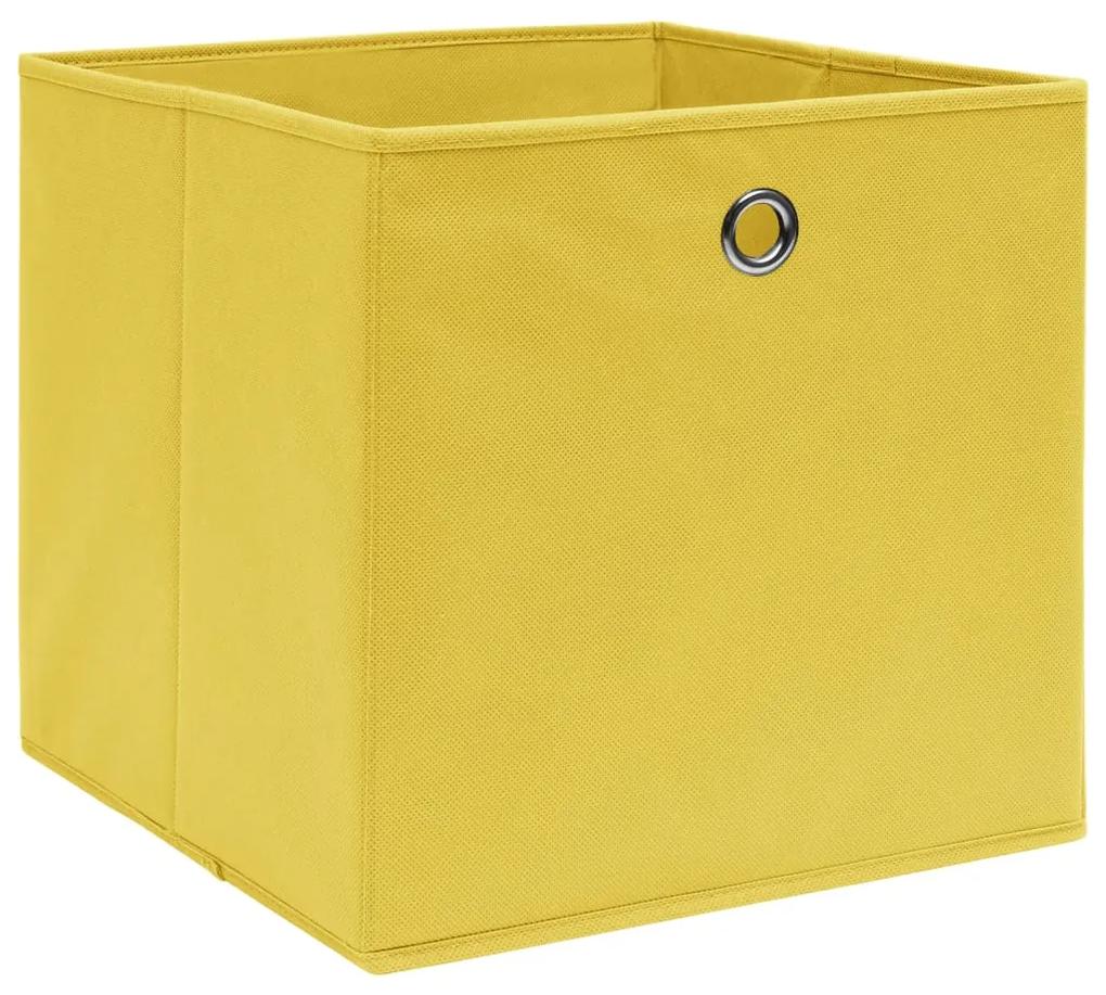 vidaXL Úložné boxy 4 ks netkaná textilie 28 x 28 x 28 cm žluté