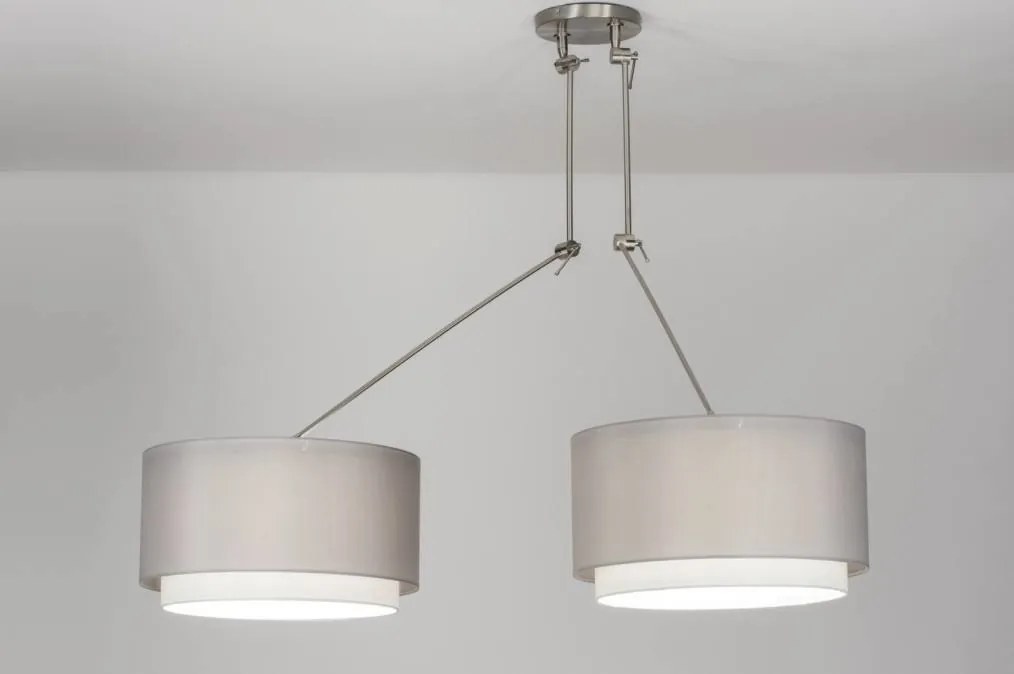 Závěsné designové šedé svítidlo nad stůl Snap Duo Lumina Nocce Yersey