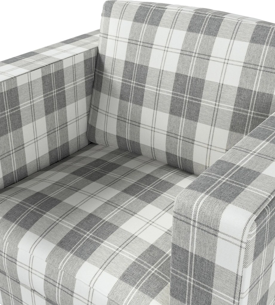 Potah na křesko IKEA Karlanda, krátký barva šedá látka pletený vzor, vzorované