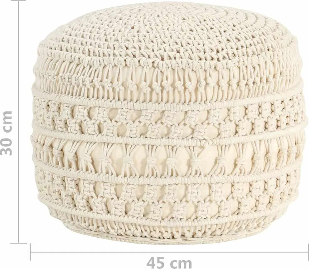 Ručně vyrobený sedací puf macramé 45 x 30 cm bavlna 324002
