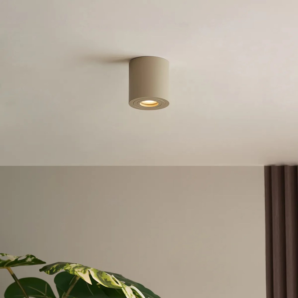 Moderní stropní bodové svítidlo Taupe GU10 50mm IP44 - Capa