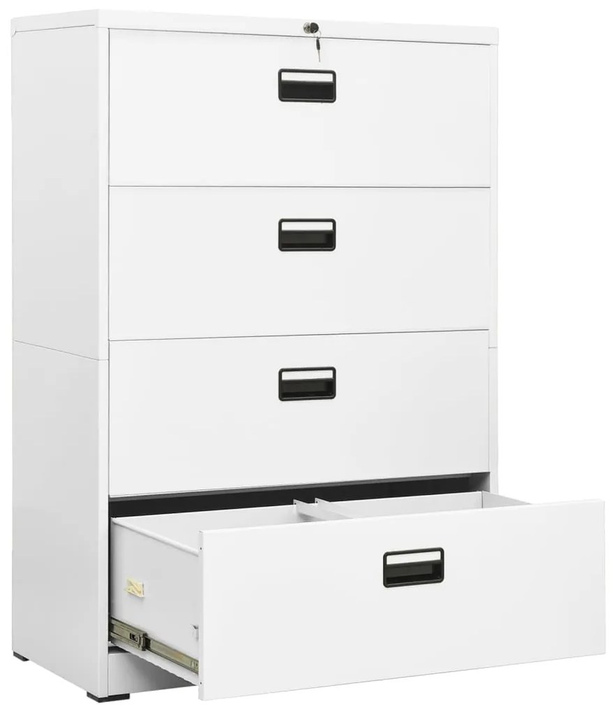 Kancelářská skříň bílá 90 x 46 x 134 cm ocel,  336294