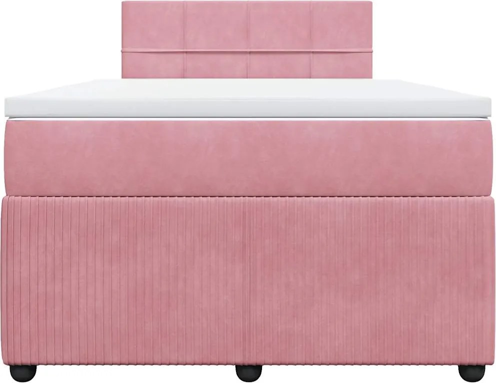 Box spring postel s matrací růžová 120 x 200 cm samet 3290015