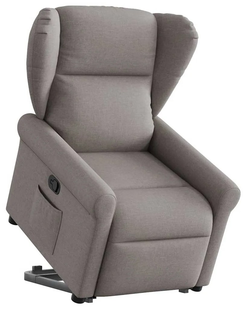 Zvedací polohovací křeslo taupe textil 3303381