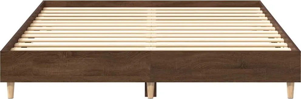 Rám postele bez matrace Hnědý dub 140x200 cm Dřevěné konstrukce 3328723