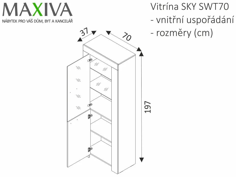 MAXIVA Vitrína - SKY SWT70, dub riviéra