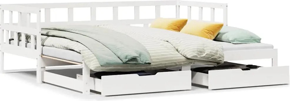Válenda s přistýlkou a zásuvkami bez matrace bílá 80x200 cm 3302210