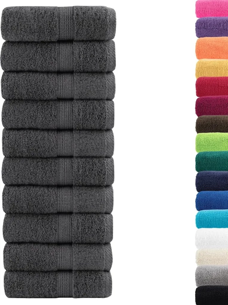 Prémiové mycí utěrky SOLUND 10 ks antracitové 30x30 cm 600 g/m² 137150