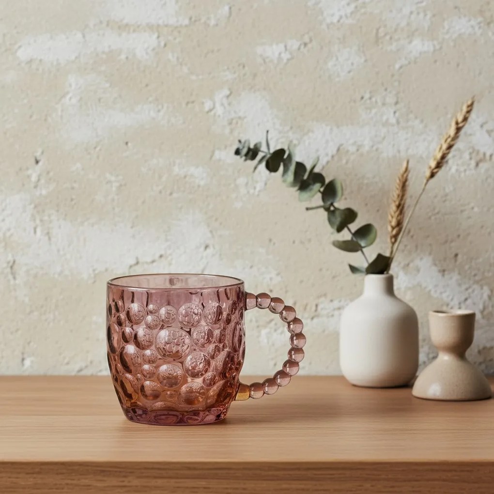Skleněný hrnek VINI PEARL 350 ml fialový/hnědý