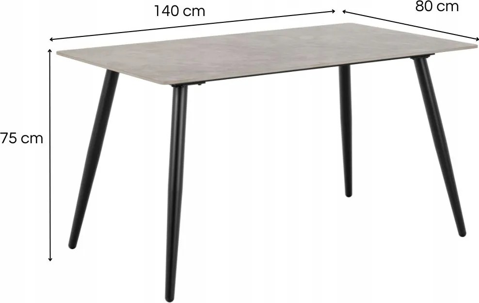Jídelní set Wicklow šedý/tmavě hnědý