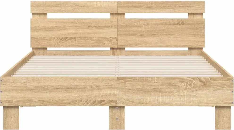 Rám postele s čelem dub sonoma 120 x 190 cm kompozitní dřevo 3207450