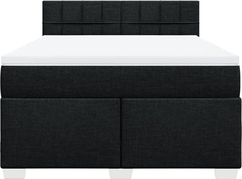 Box spring postel s matrací černá 140 x 190 cm textil 3285885
