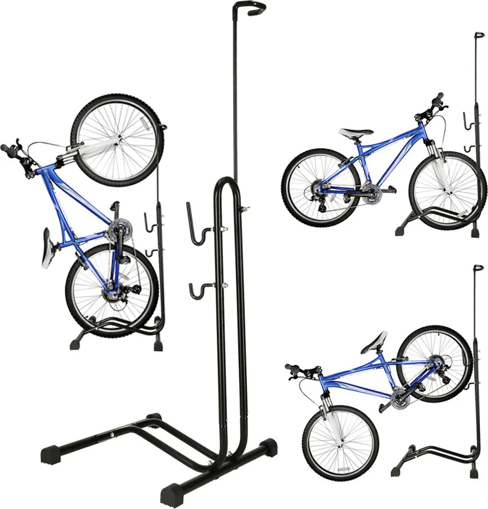 Creative Corner Stojan na jízdní kola jednoduchý vysoký pevný kovový černý