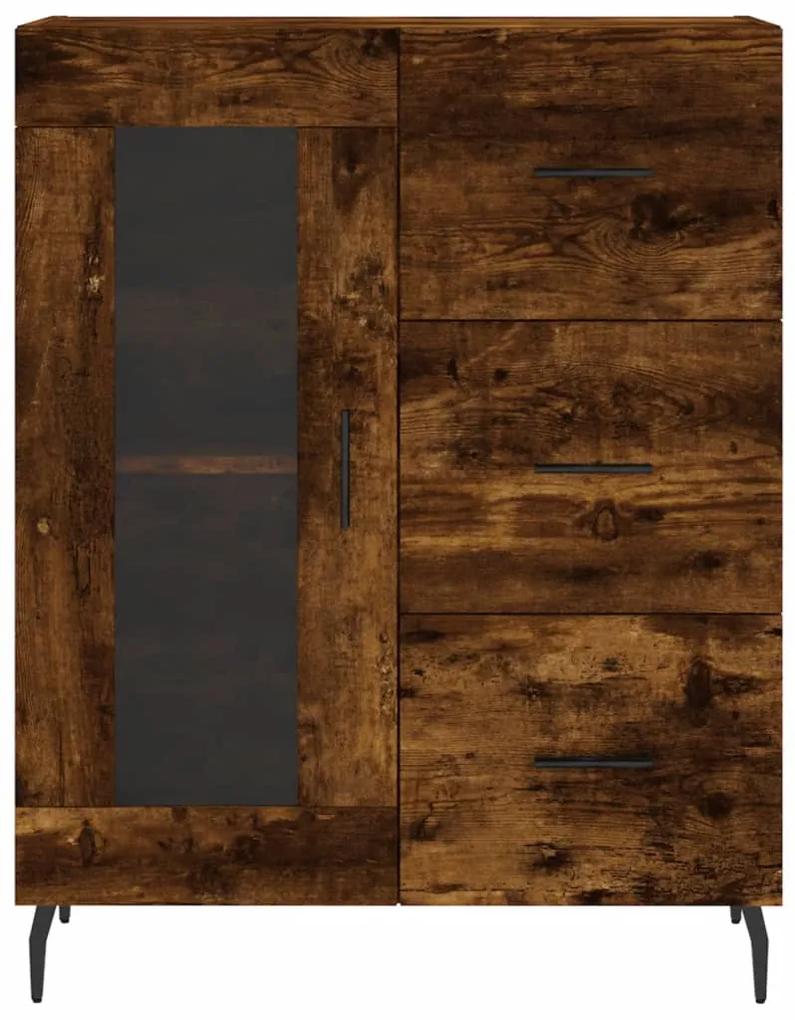 Skříň highboard kouřový dub 69,5 x 34 x 180 cm kompozitní dřevo,  3198614