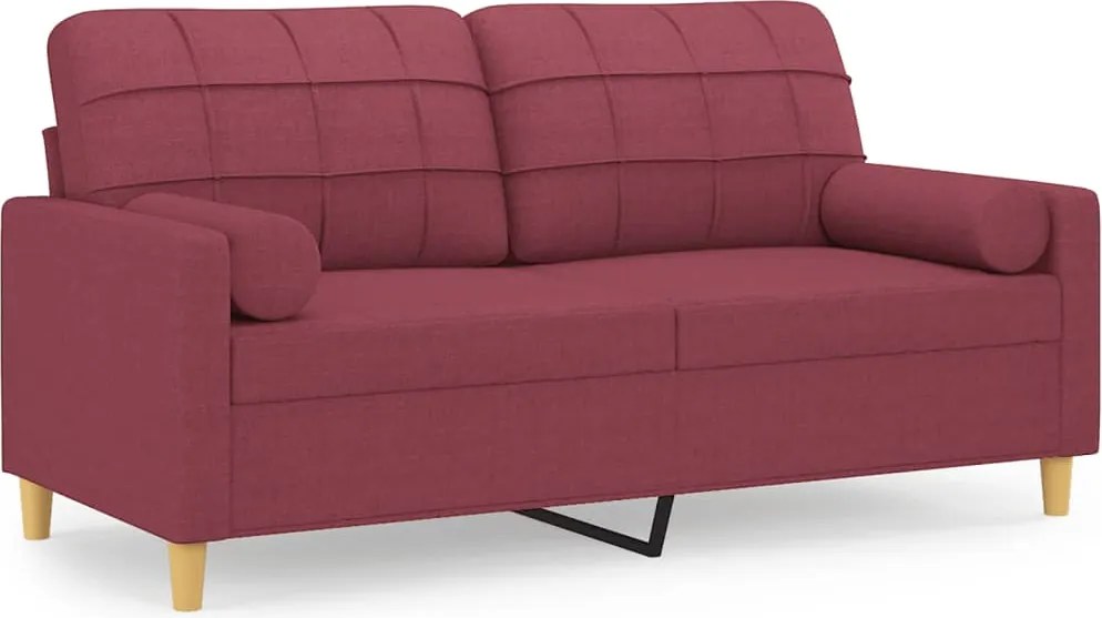 2místná pohovka s polštáři vínová 140 cm textil 3200788
