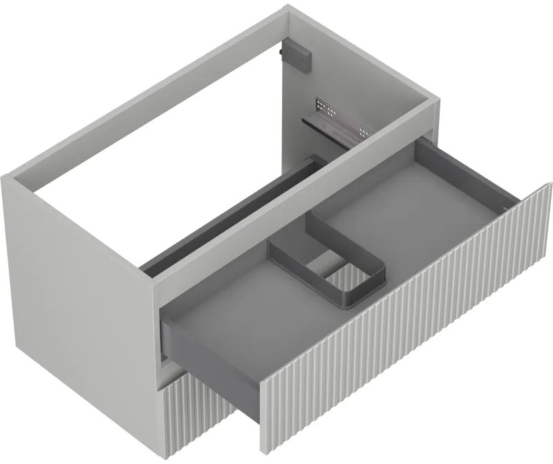 Mexen Rivel, koupelnová skříňka 80 cm, 2 zásuvky, drážkovaná, šedá matná, 91A20-08047-2-BFF62