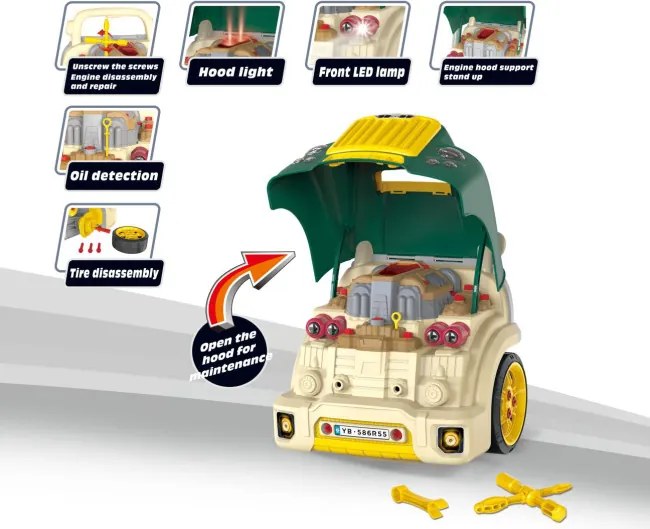 Auto s motorem N-GINE zelené