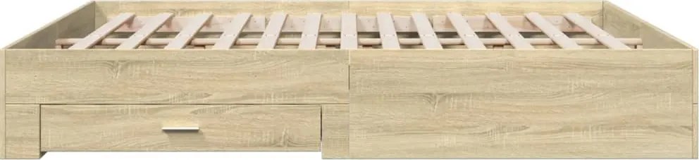 Rám postele se zásuvkami dub sonoma 200x200 cm kompozitní dřevo 3280358