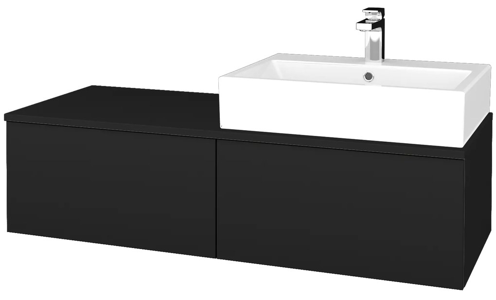 Dřevojas Koupelnová skříňka MODULE SZZ12 120 Varianta: N01 Bílá lesk / D08 Wenge / Levé