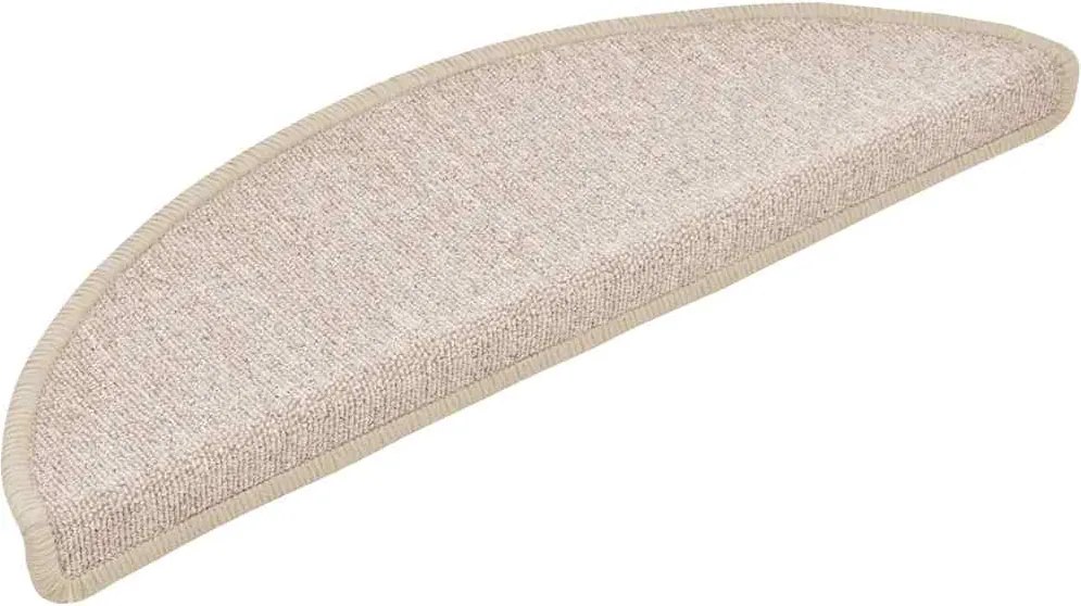 Schodové rohože 10 ks 56 x 17 x 3 cm béžové, půlkulaté 149747