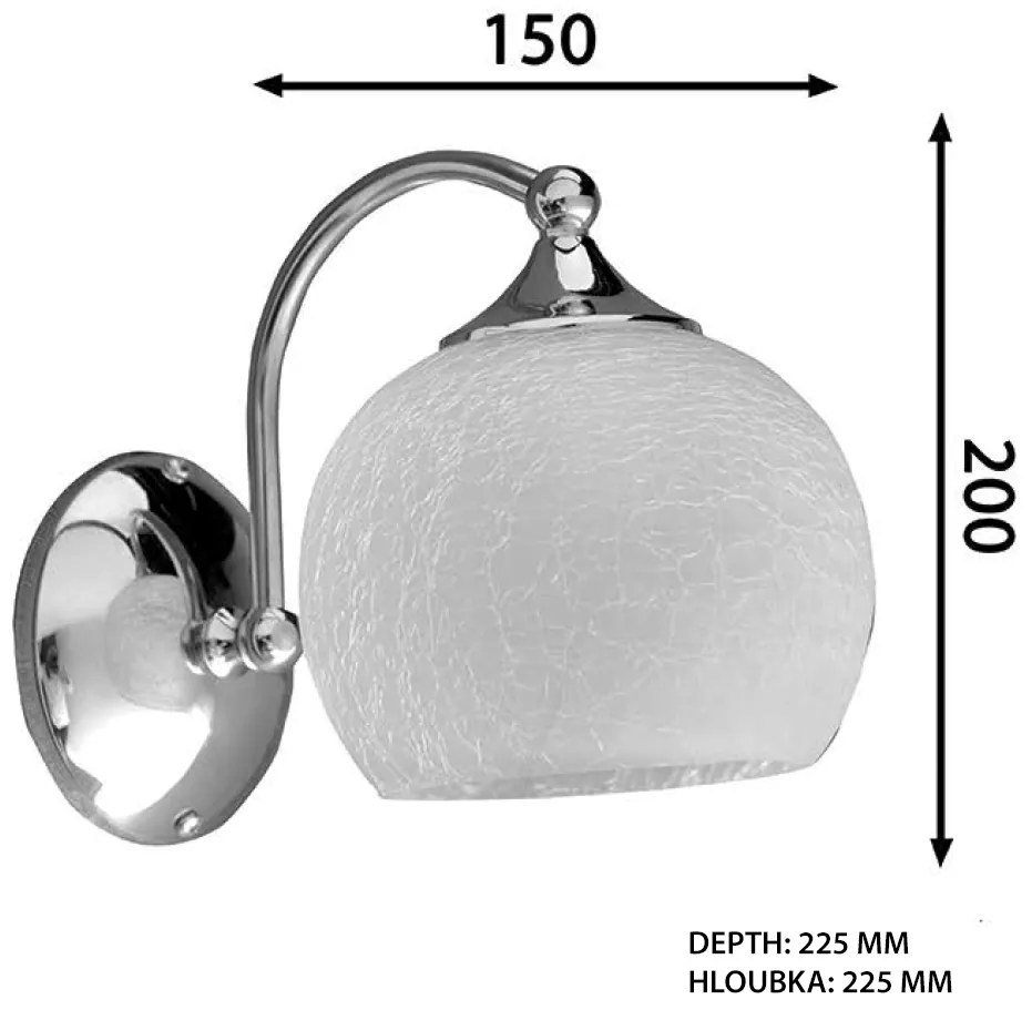 Sapho, VERITA nástěnné svítidlo E27, 40W, 230V, chrom, AU537