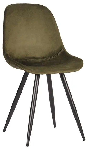 LABEL51 Zelená sametová jídelní židle Anaca
