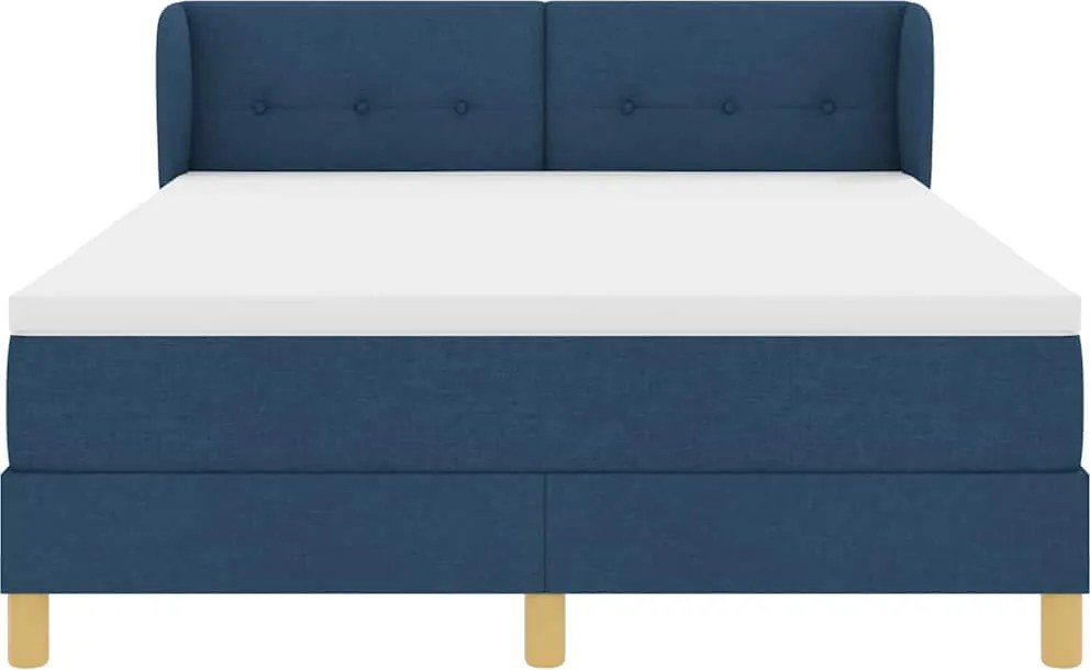 Postel s boxspringem s čelo Modrá 160 x 200 cm textil 3340226